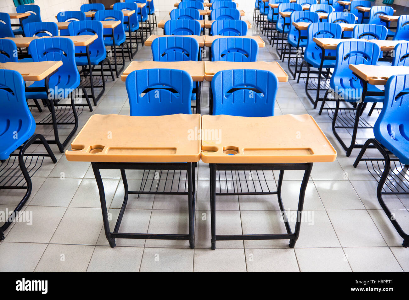 School classroom chair desk table college eduction hi-res stock ...