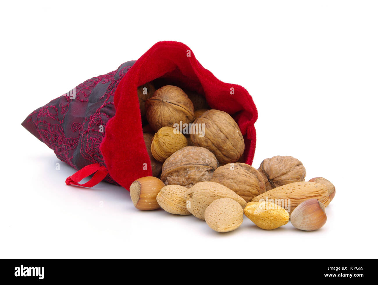 nuts in sack - nuts in sack 02 Stock Photo - Alamy