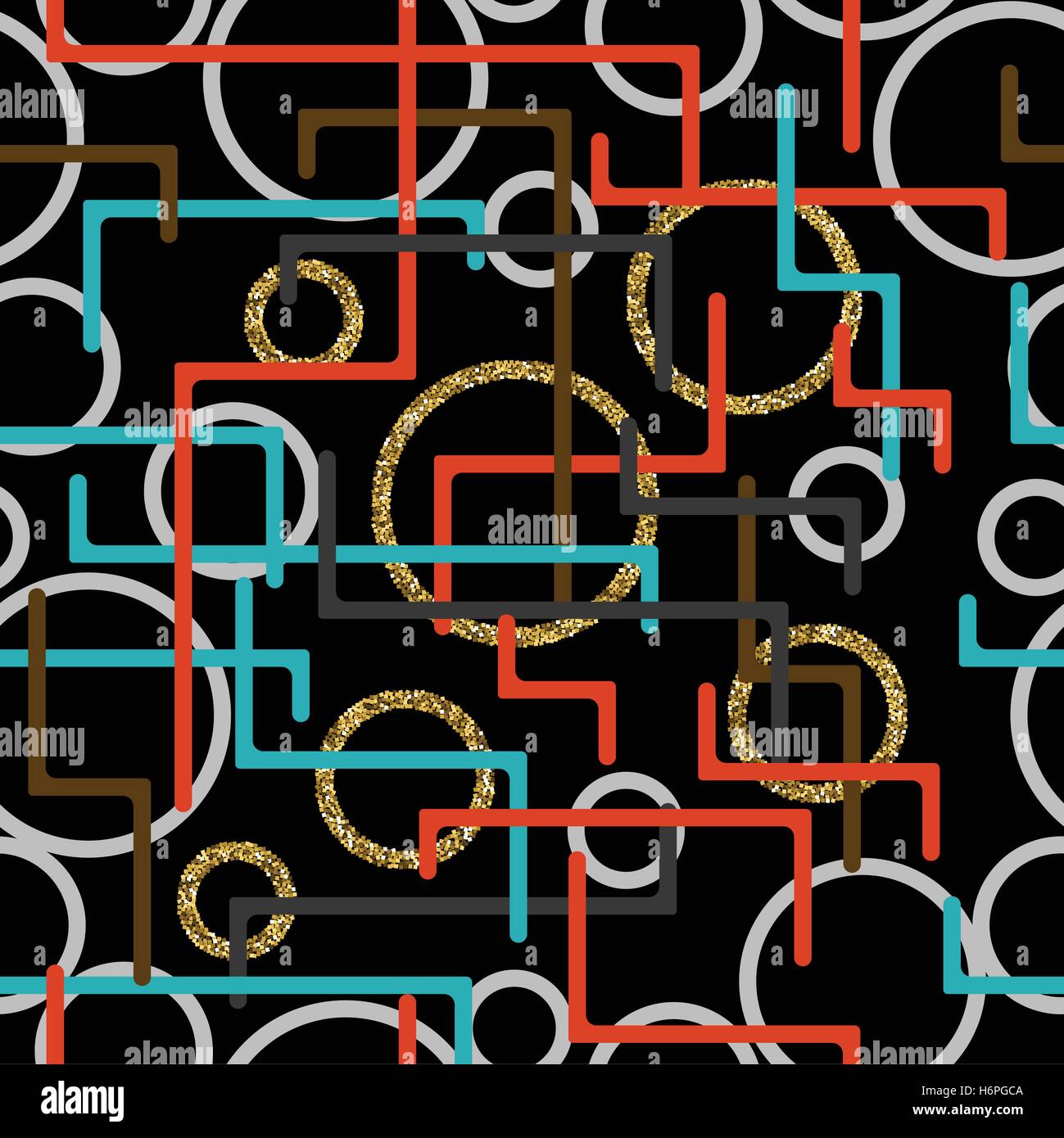 Geometry seamlessly background with lines, circles and rectangles ...