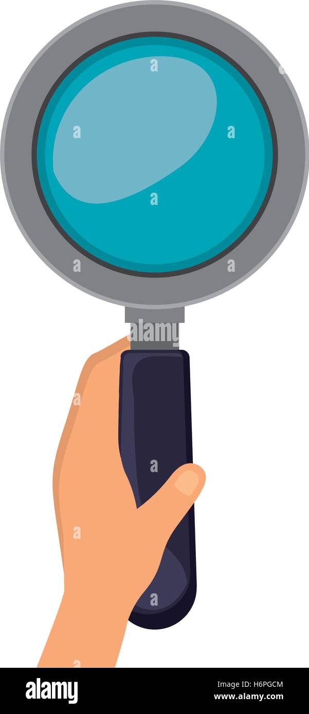 hand holding a magnifying glass vector illustration Stock Vector Image ...