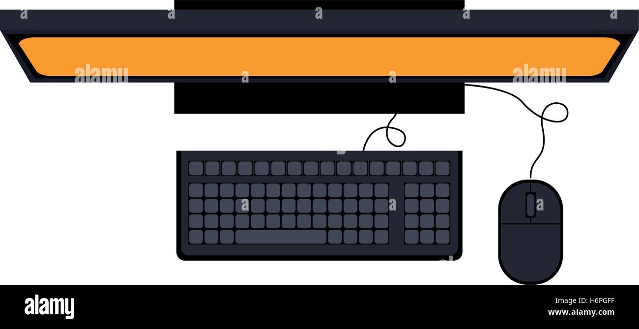 tech computer desk with keyboard and mice Stock Vector Image & Art - Alamy