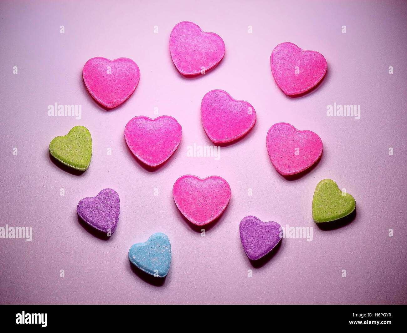 Group of Heart Candies Stock Photo - Alamy