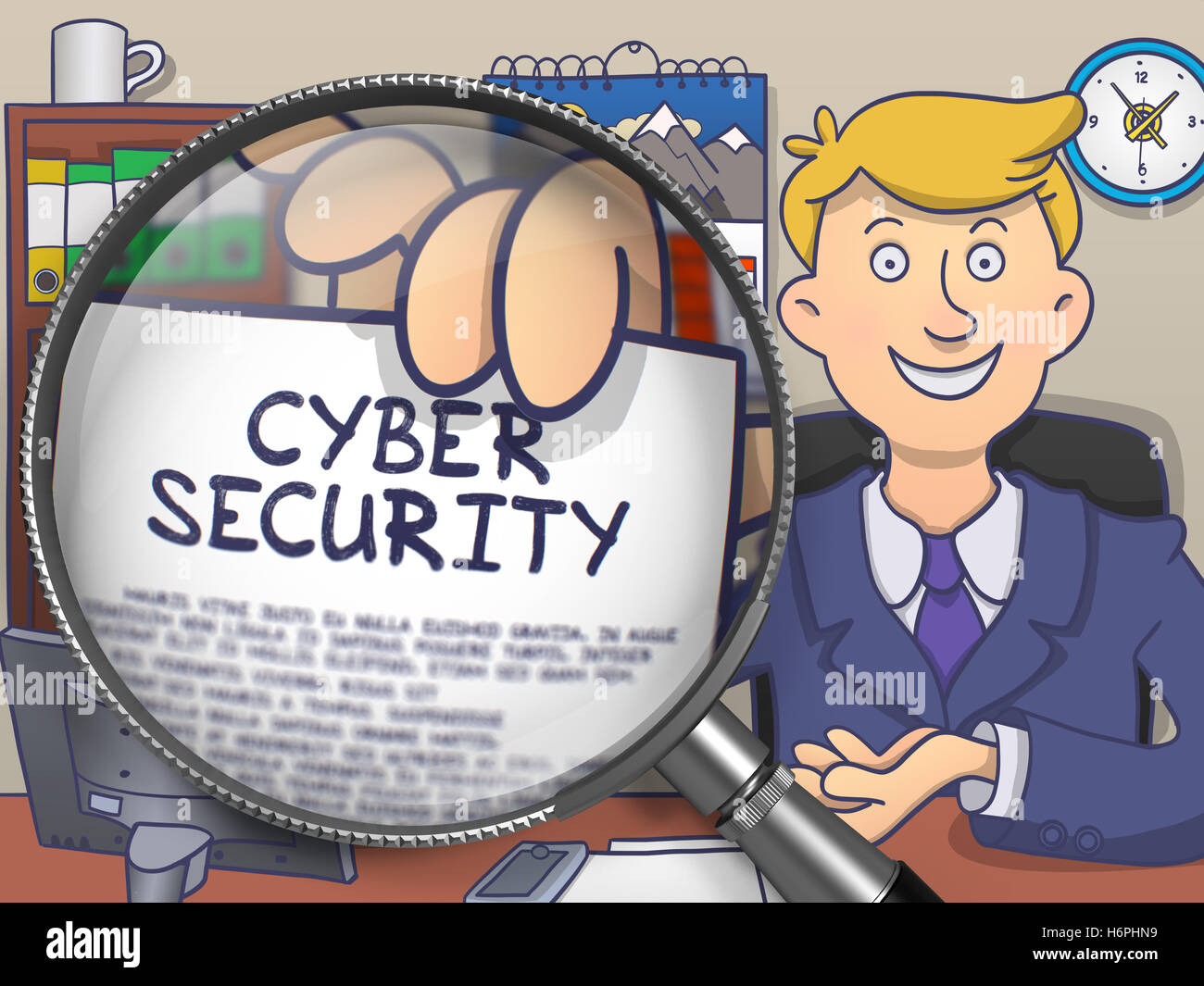 Cyber Security through Lens. Doodle Design Stock Photo - Alamy