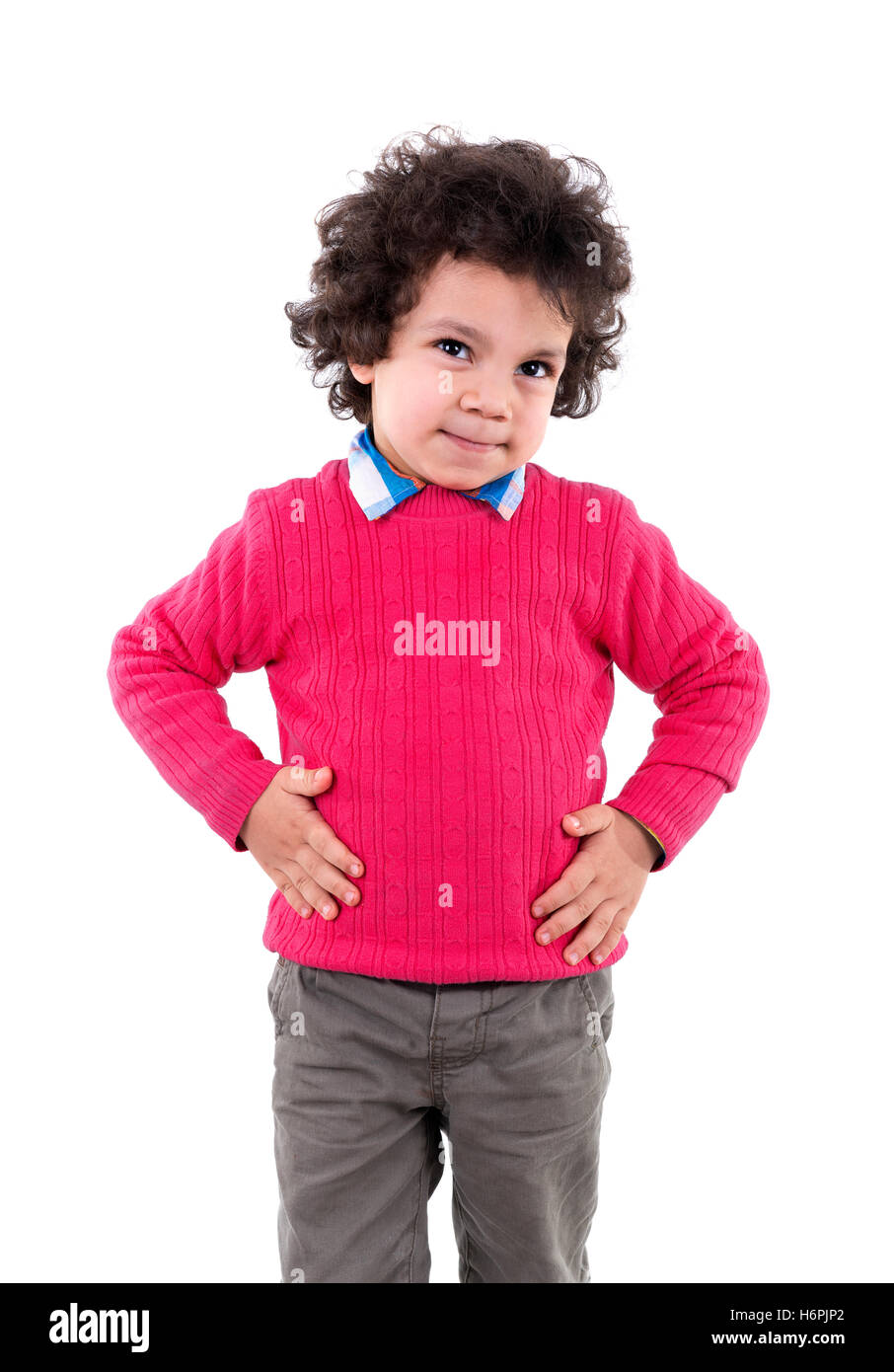 Beautiful Boy Smiling Isolated over White Background Stock Photo - Alamy