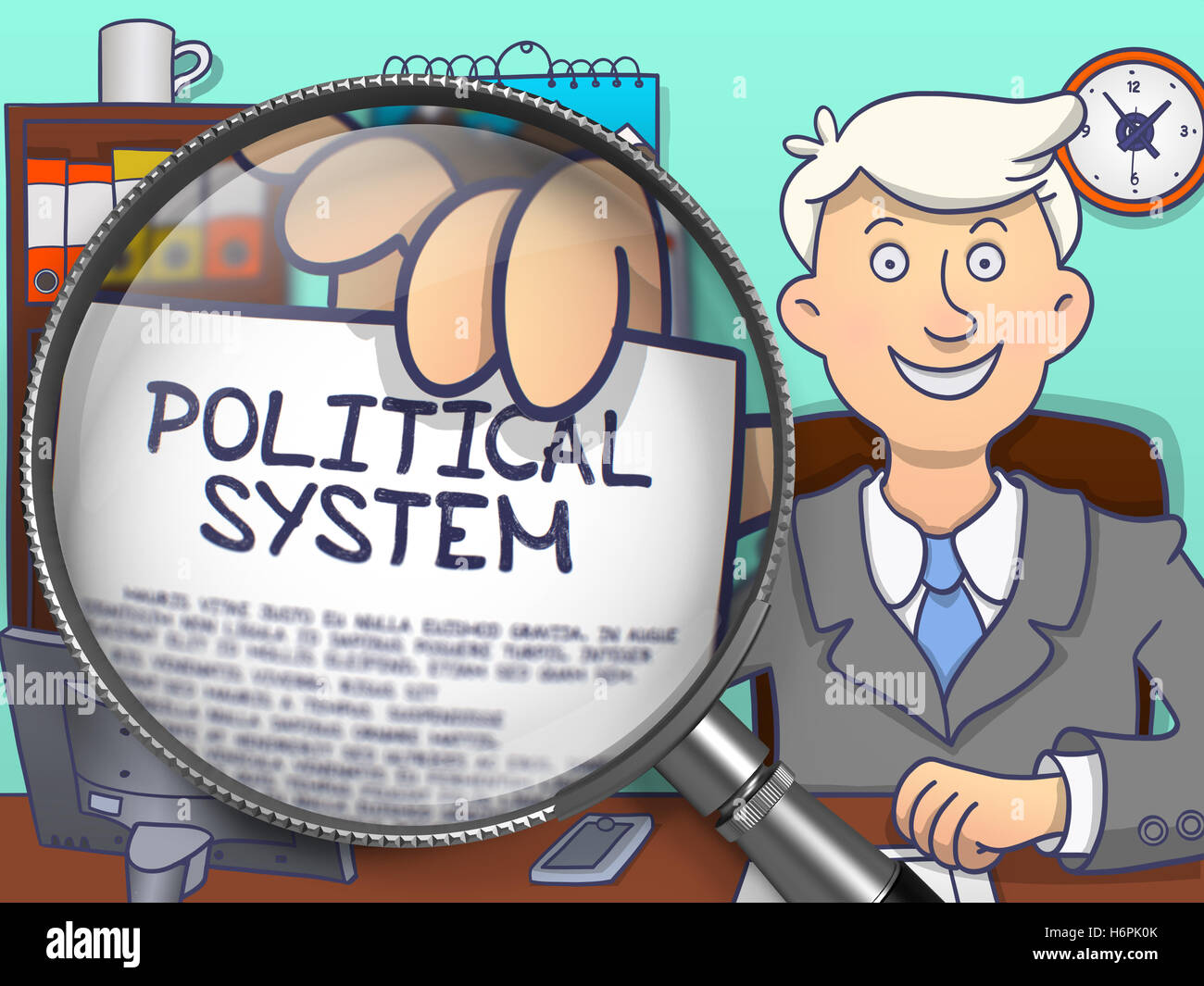 Political System through Lens. Doodle Concept Stock Photo - Alamy