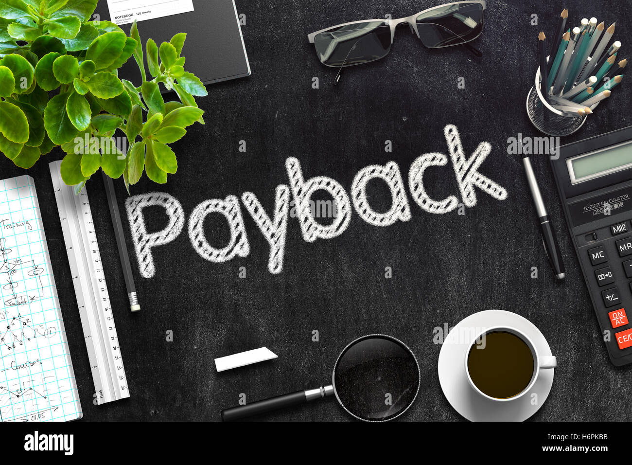 Payback on Black Chalkboard. 3D Rendering Stock Photo - Alamy