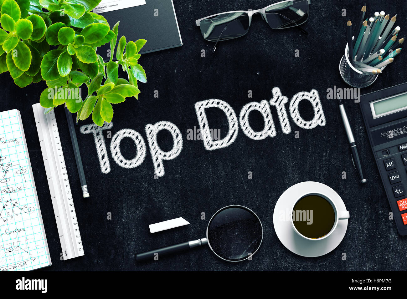 Top Data - Text on Black Chalkboard. 3D Rendering Stock Photo - Alamy