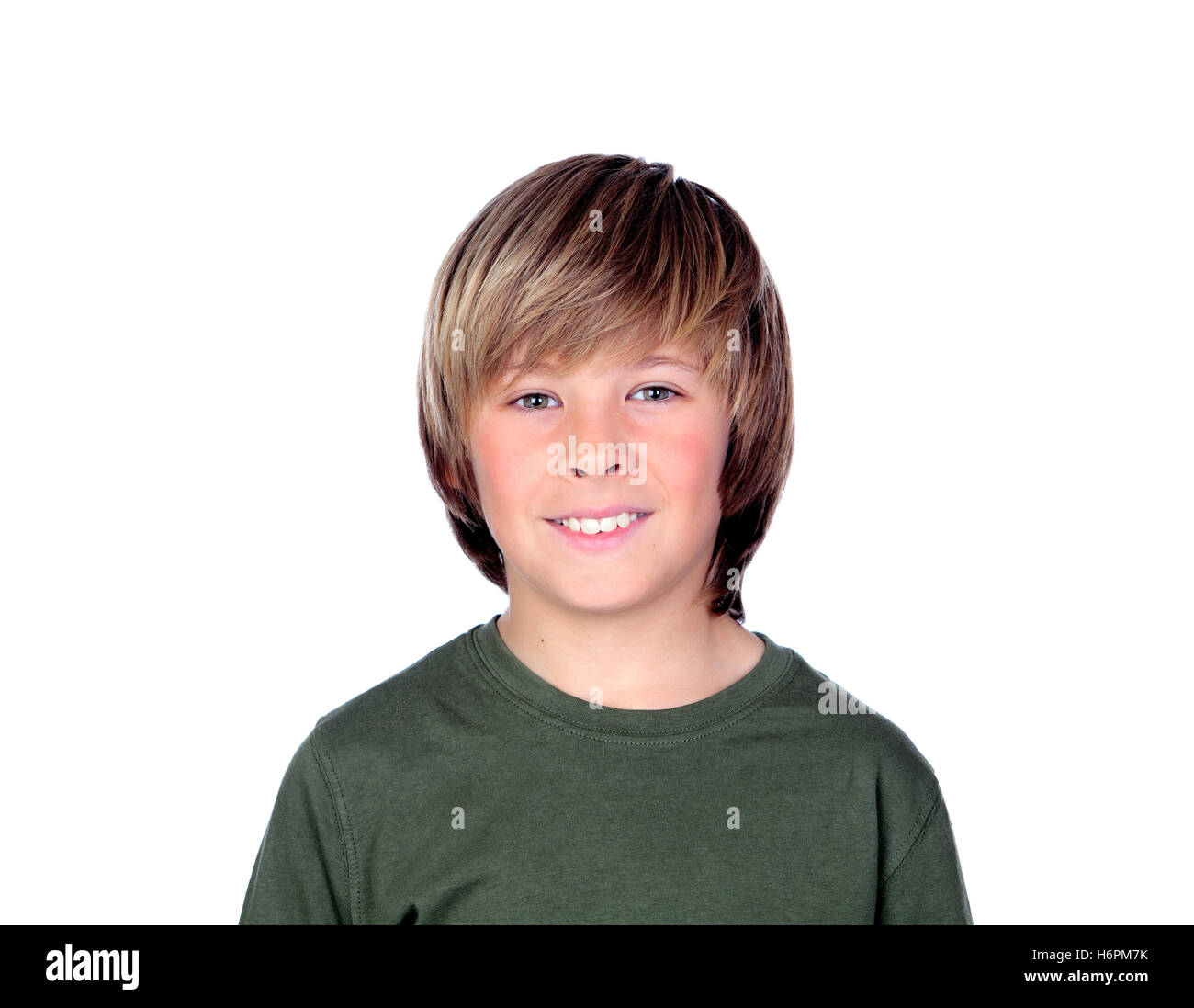Portrait of adorable child isolated on a over white background Stock ...