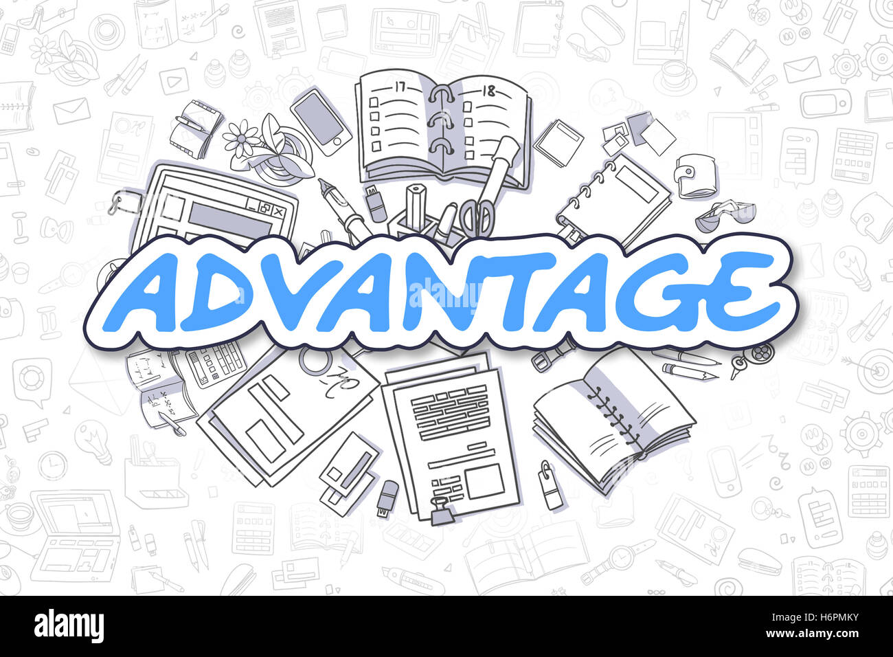 Advantage - Cartoon Blue Text. Business Concept Stock Photo - Alamy