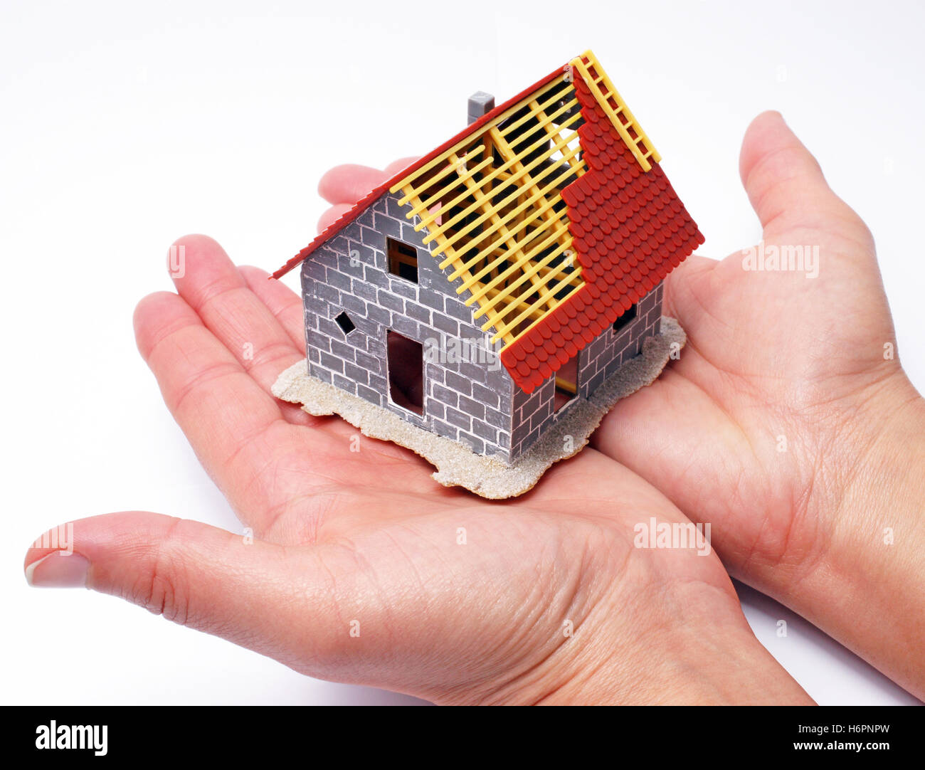 bank lending institution house building hand hands finger provision ...