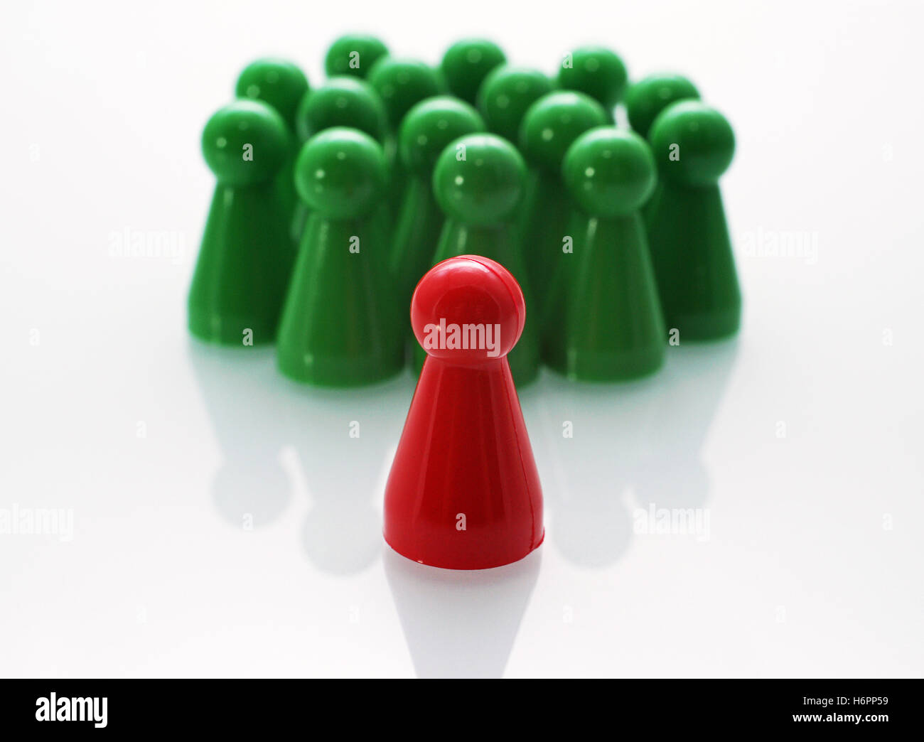 the leader - concept - red green Stock Photo - Alamy