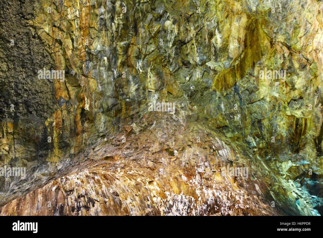 Volcanic cave gallery in Terceira island. Azores. Algar do Carvao ...