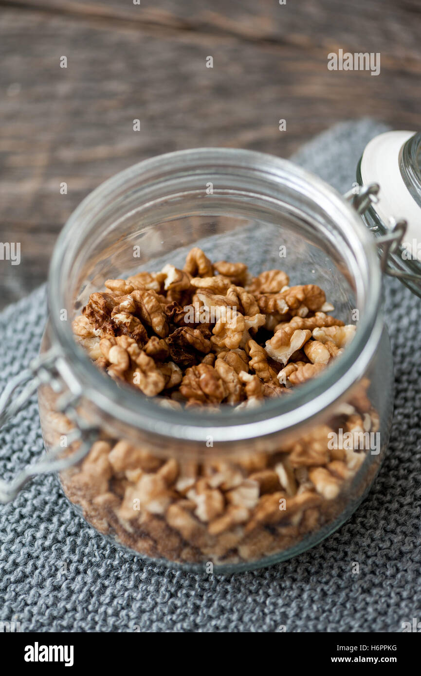 Organic walnuts in a jar Stock Photo - Alamy