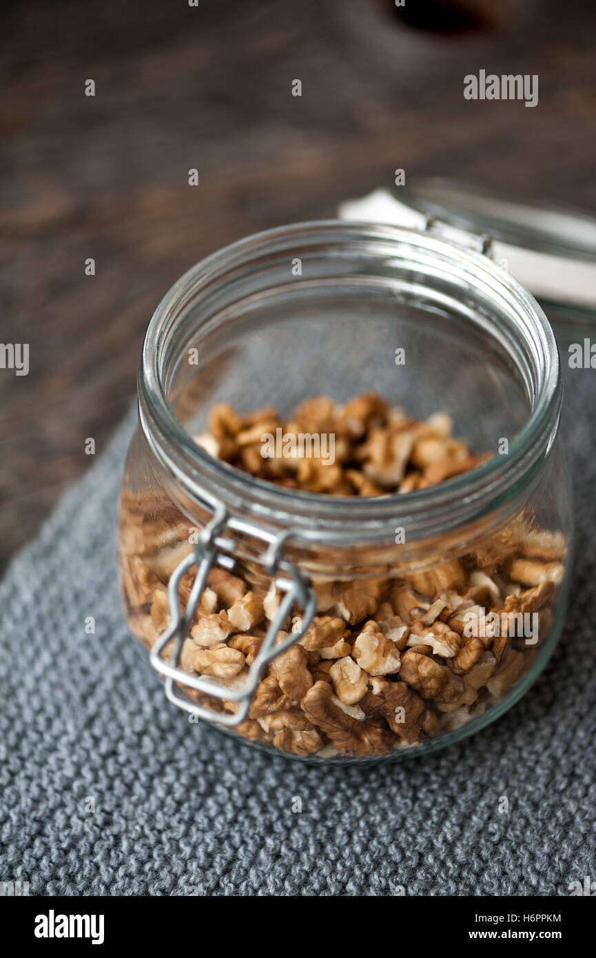 Organic walnuts in a jar Stock Photo - Alamy