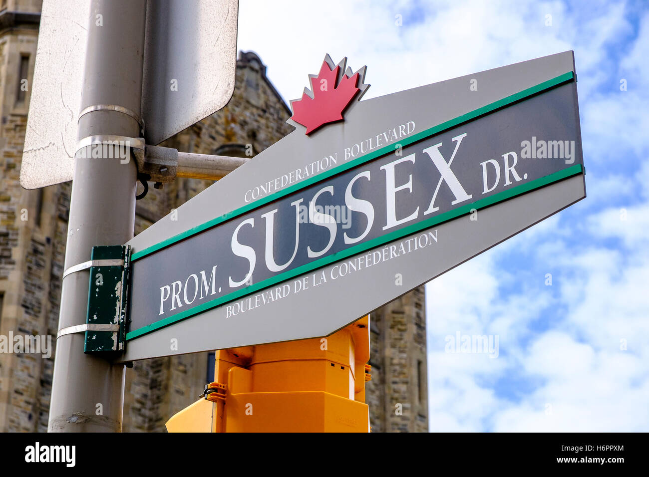 A Sussex Drive street sign in In Canada's capital city of Ottawa Stock ...