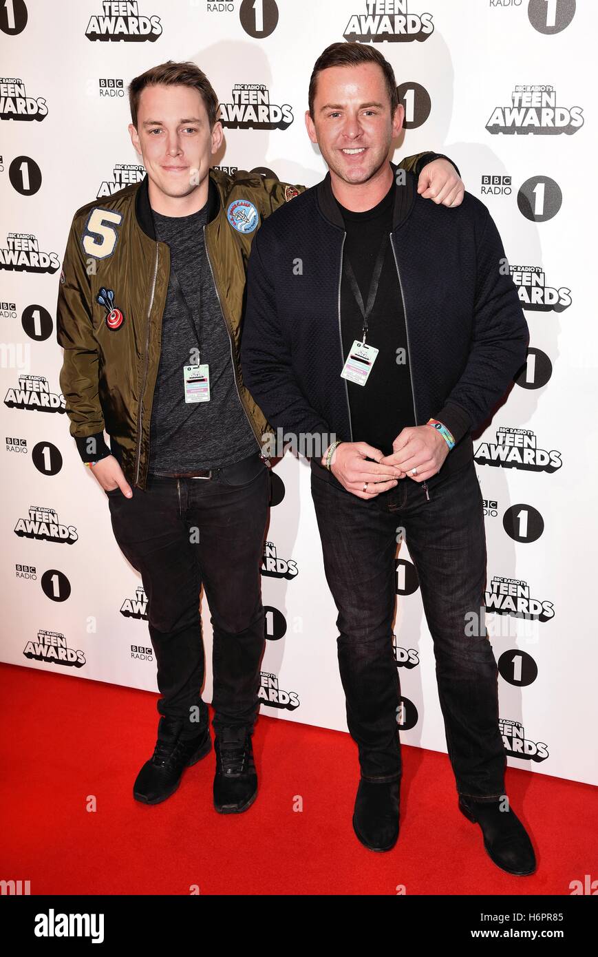 London. UK. Scott Mills and Chris Stark at The BBC Radio 1's Teen ...