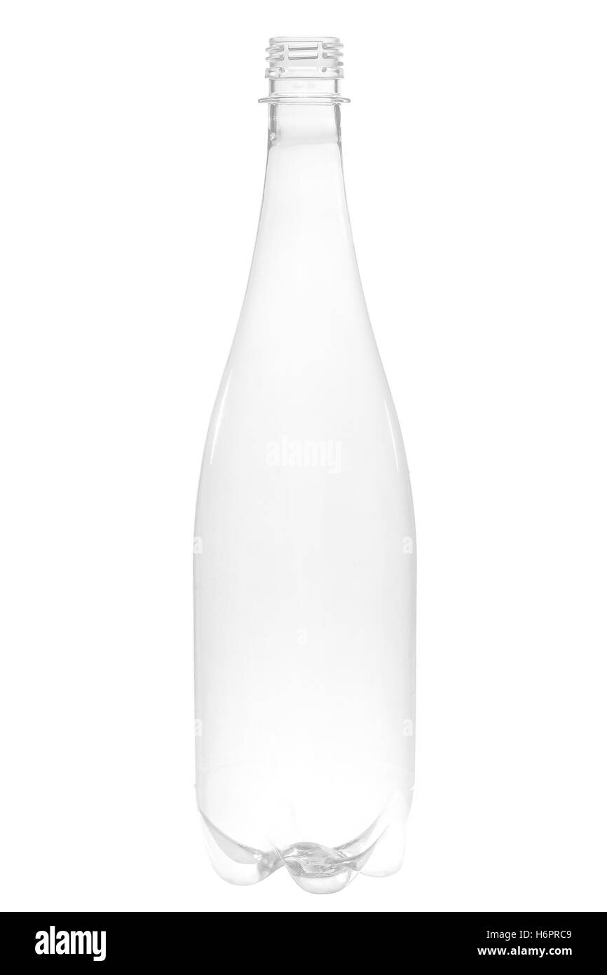 New, clean, empty plastic bottle on white background Stock Photo - Alamy