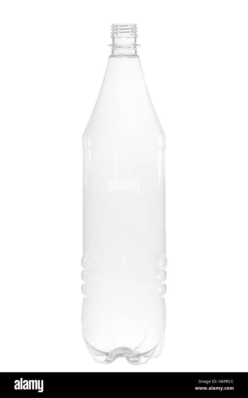 New, clean, empty plastic bottle on white background Stock Photo - Alamy