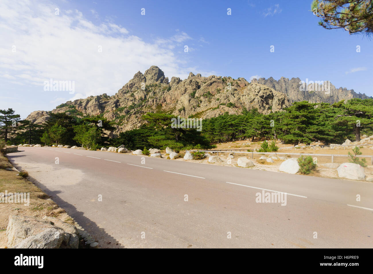 View of the Col de Bavella Mountain Pass. Corse-du-Sud, Corsica, France ...
