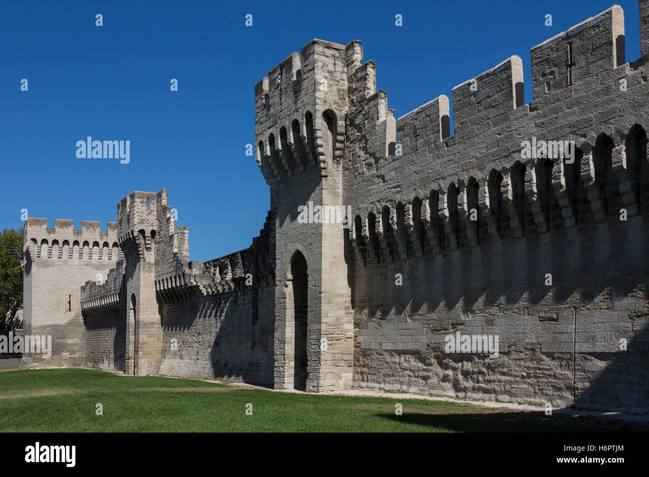 Medieval city walls the city of Avignon in the department of Vaucluse ...