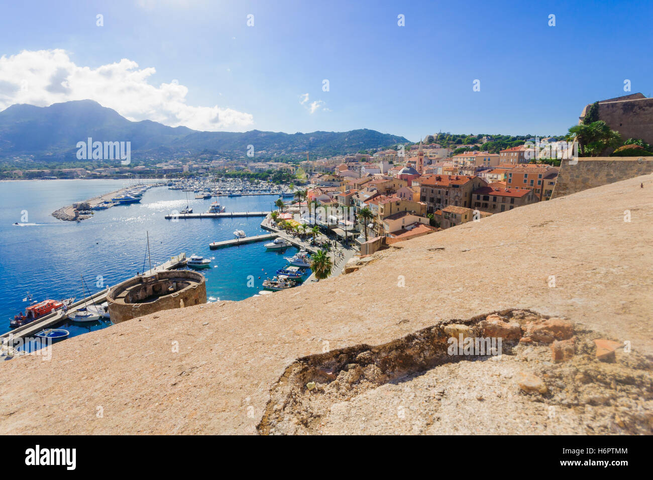 View of the Marina and the Ville-Basse (lower town) from the Citadel ...