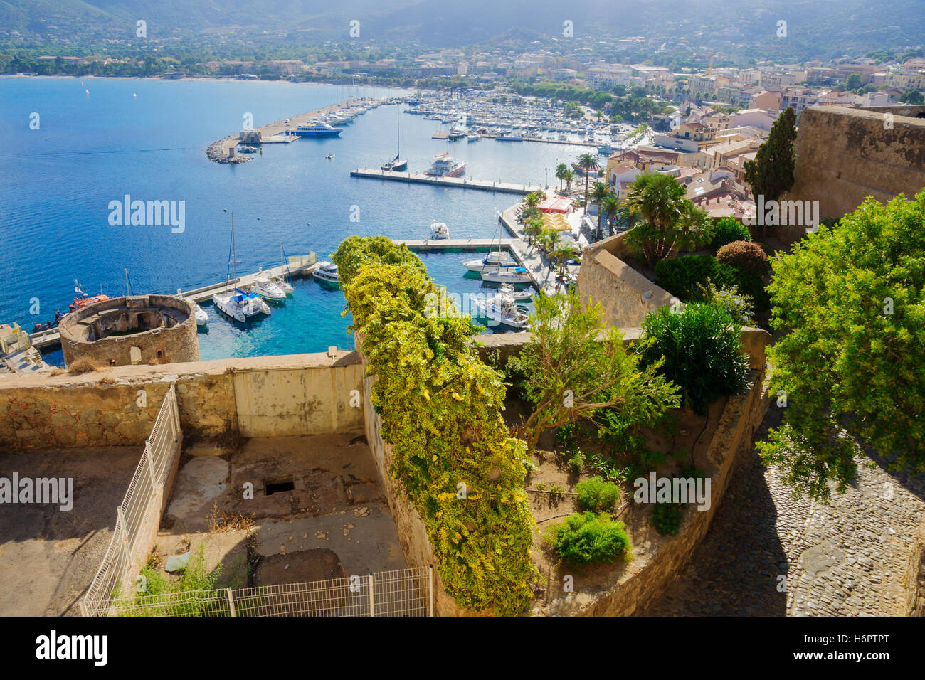View of the Marina and the Ville-Basse (lower town) from the Citadel ...