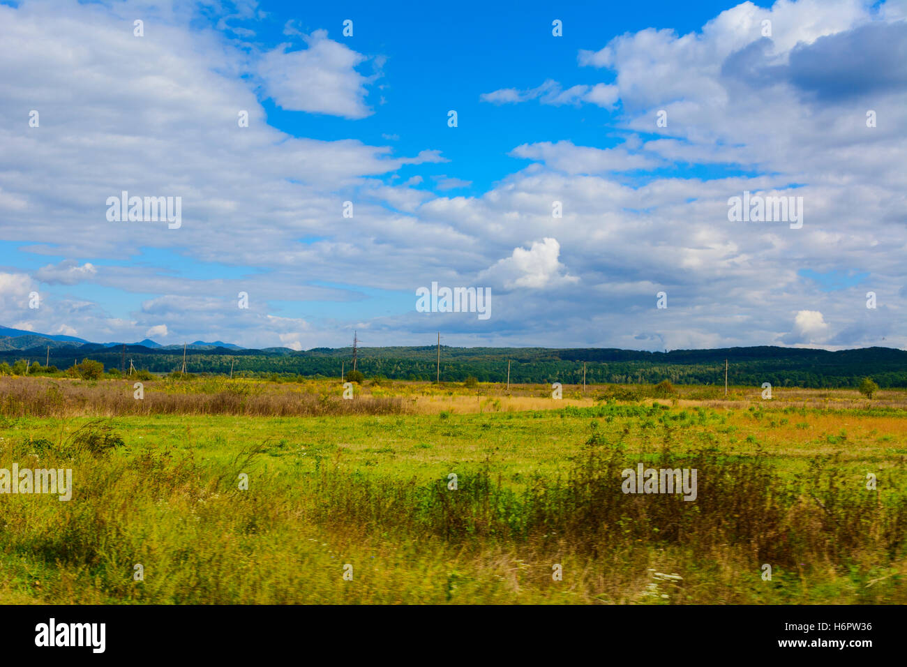 The landscape of fields and mountains in western Ukraine Stock Photo ...