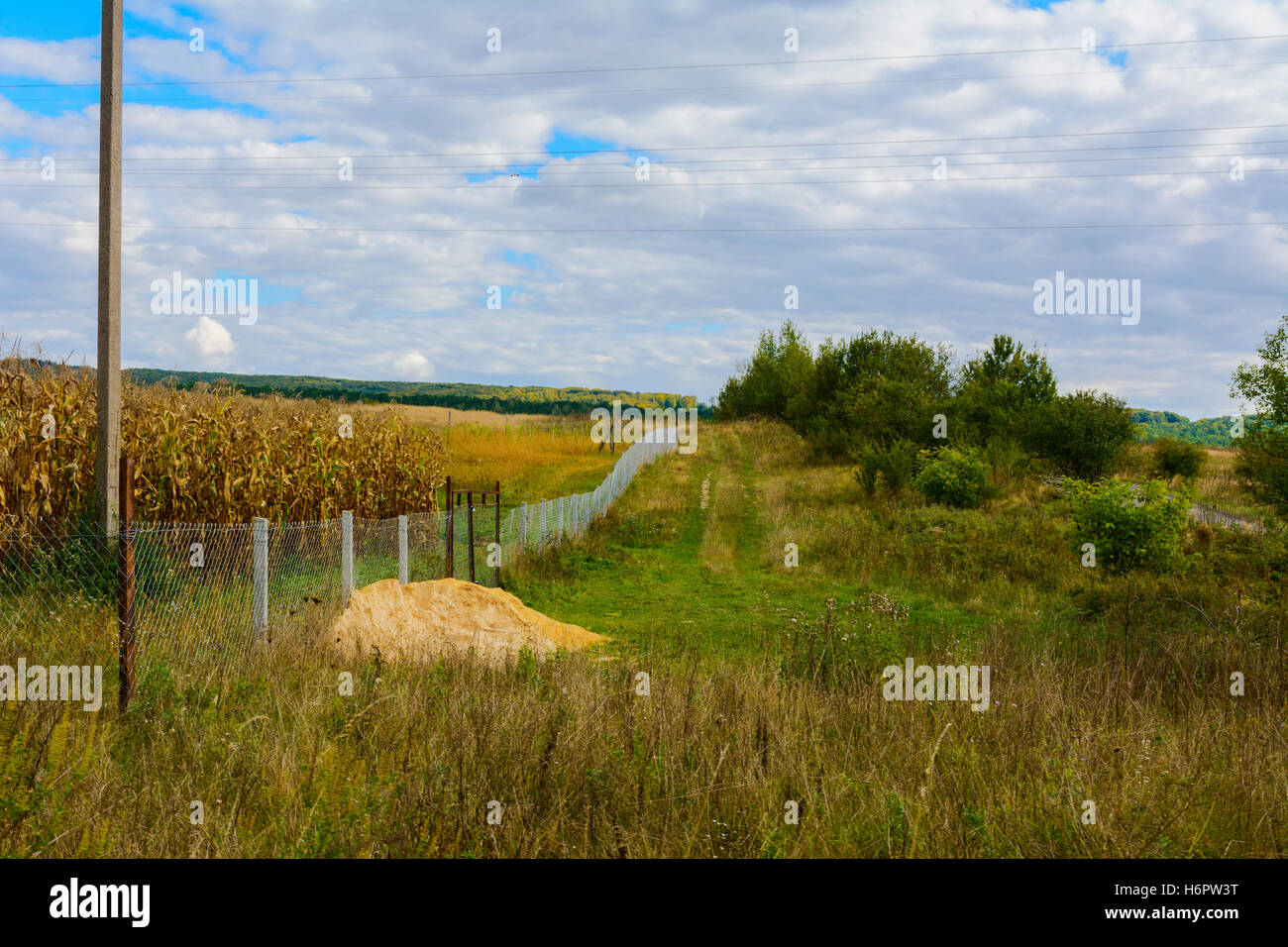 The landscape of fields and mountains in western Ukraine Stock Photo ...