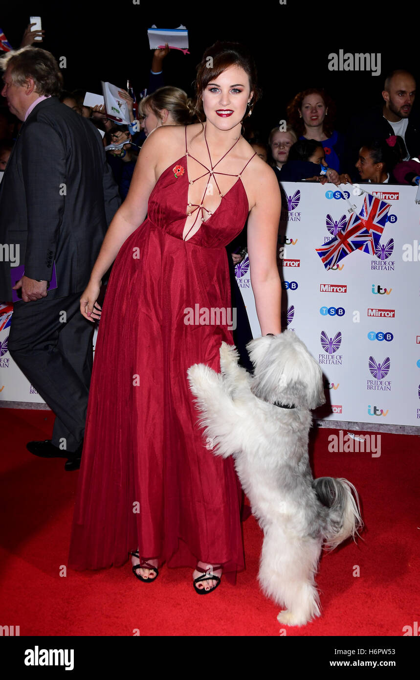 Ashleigh Butler and Pudsey attending The Pride of Britain Awards 2016 ...