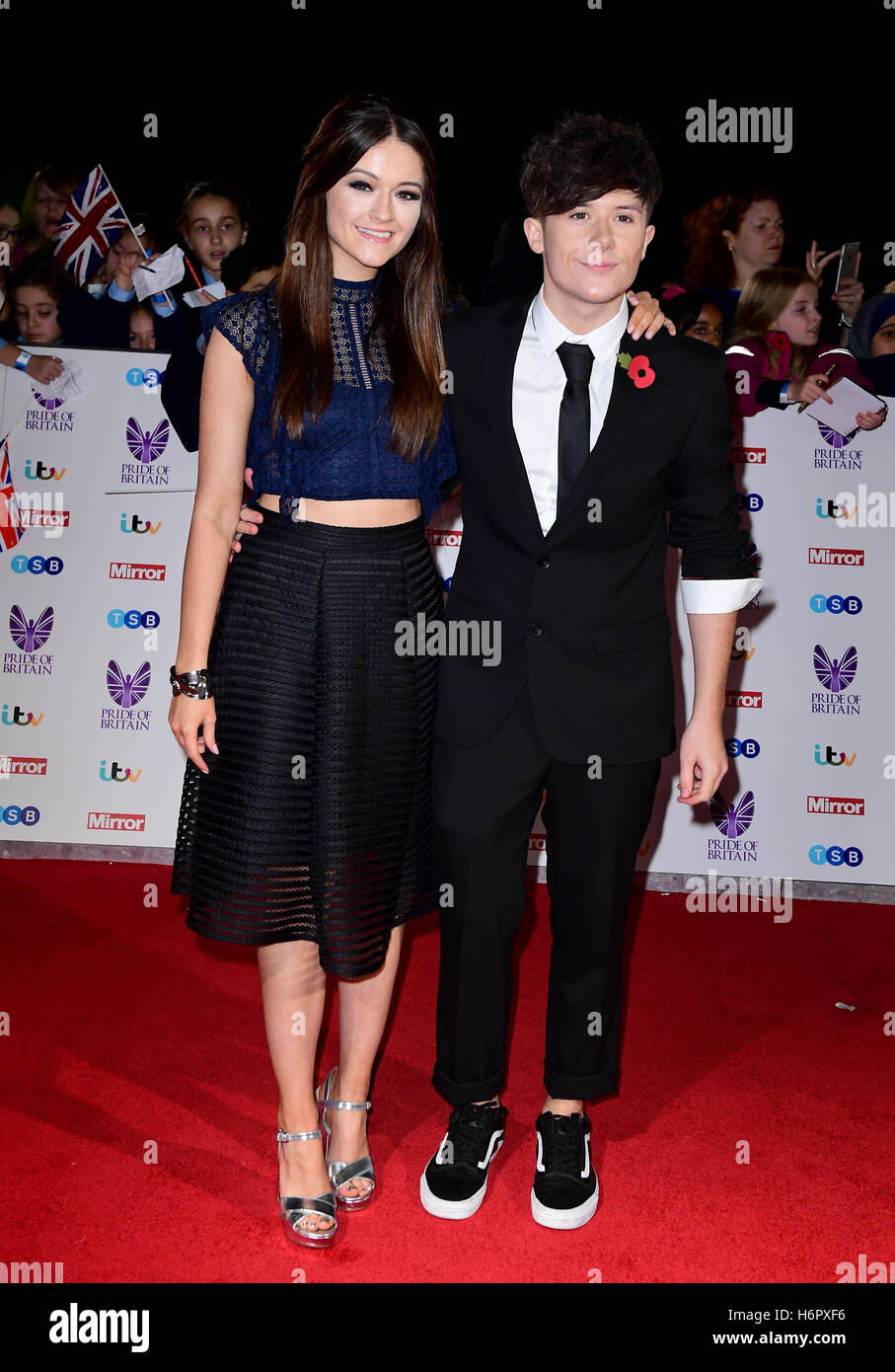 Emily Middlemas and Ryan Lawrie attending The Pride of Britain Awards ...