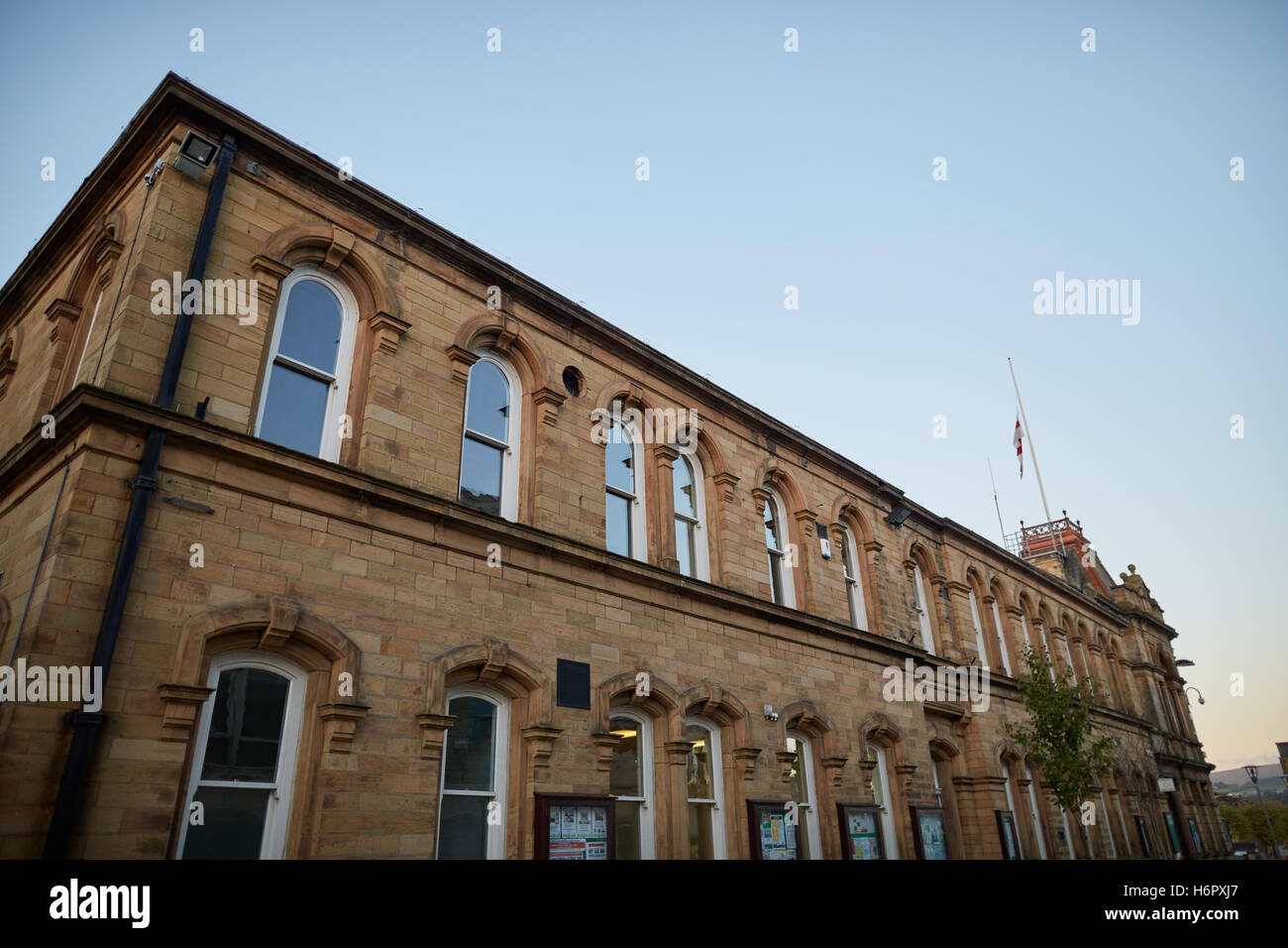 Nelson Lancashire Library town hall Market Square pendle hill behind ...