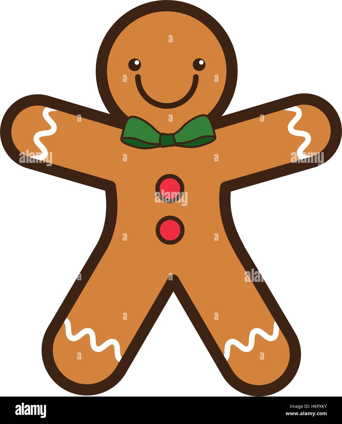 ginger cookie christmas character isolated icon vector illustration ...