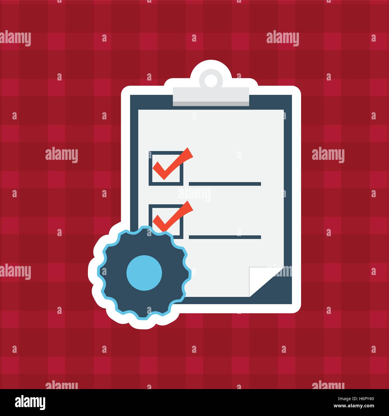 checklist gear work vector illustration graphic design Stock Vector ...