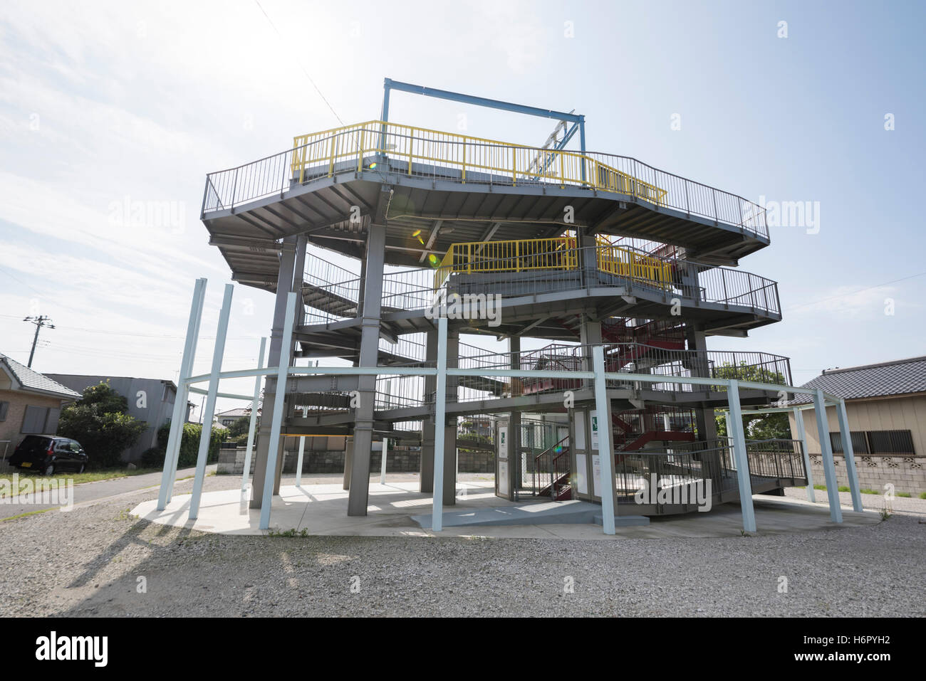 Tsunami Evacuation Tower, Sosa City, Chiba Prefecture, Japan Stock ...