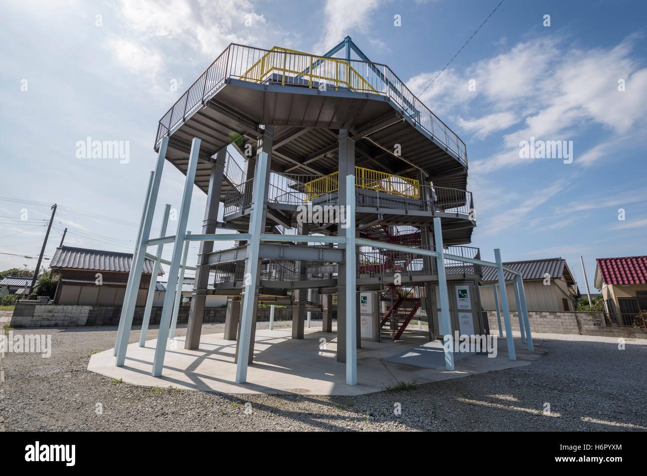 Tsunami Evacuation Tower, Sosa City, Chiba Prefecture, Japan Stock ...