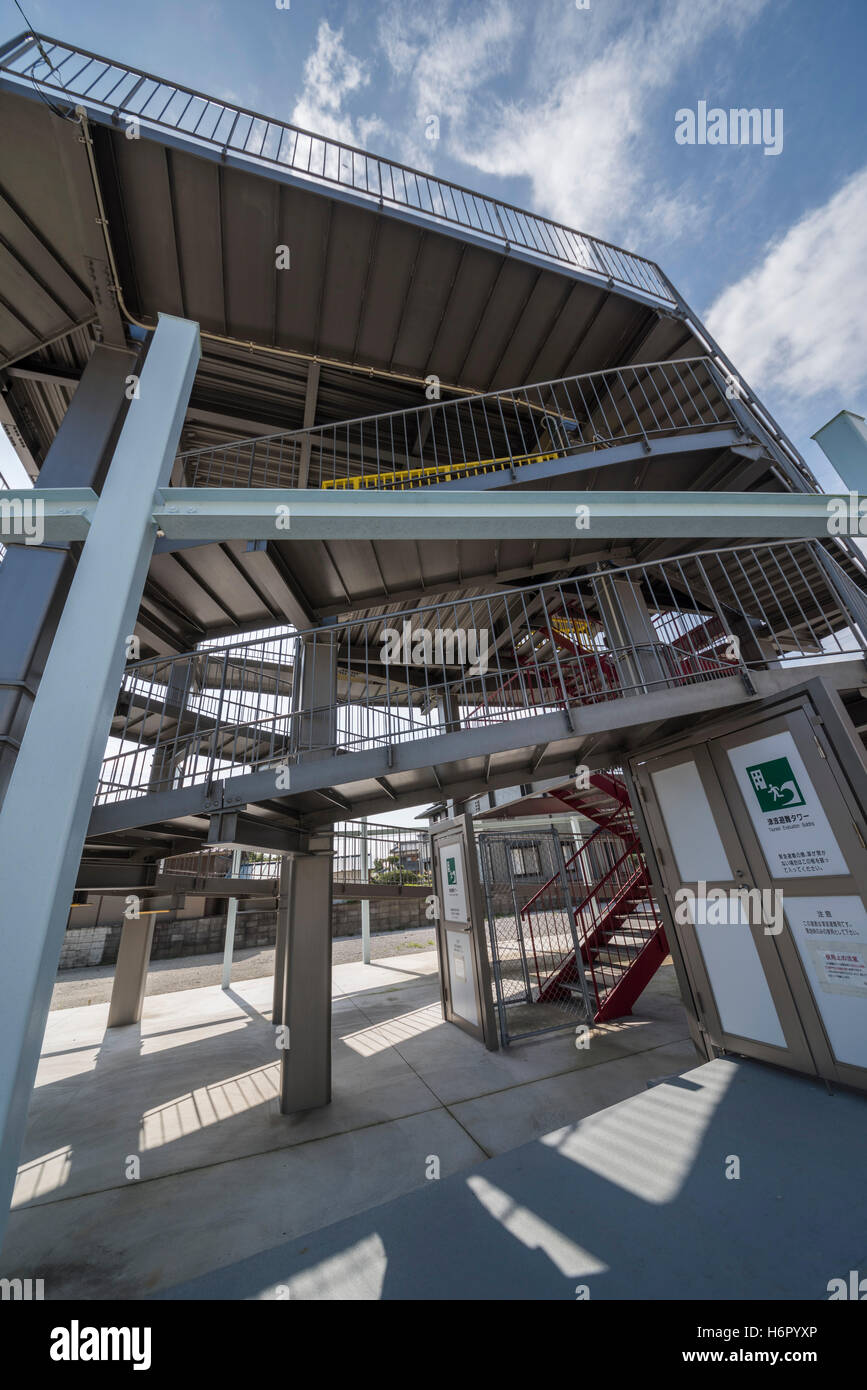 Tsunami Evacuation Tower, Sosa City, Chiba Prefecture, Japan Stock ...