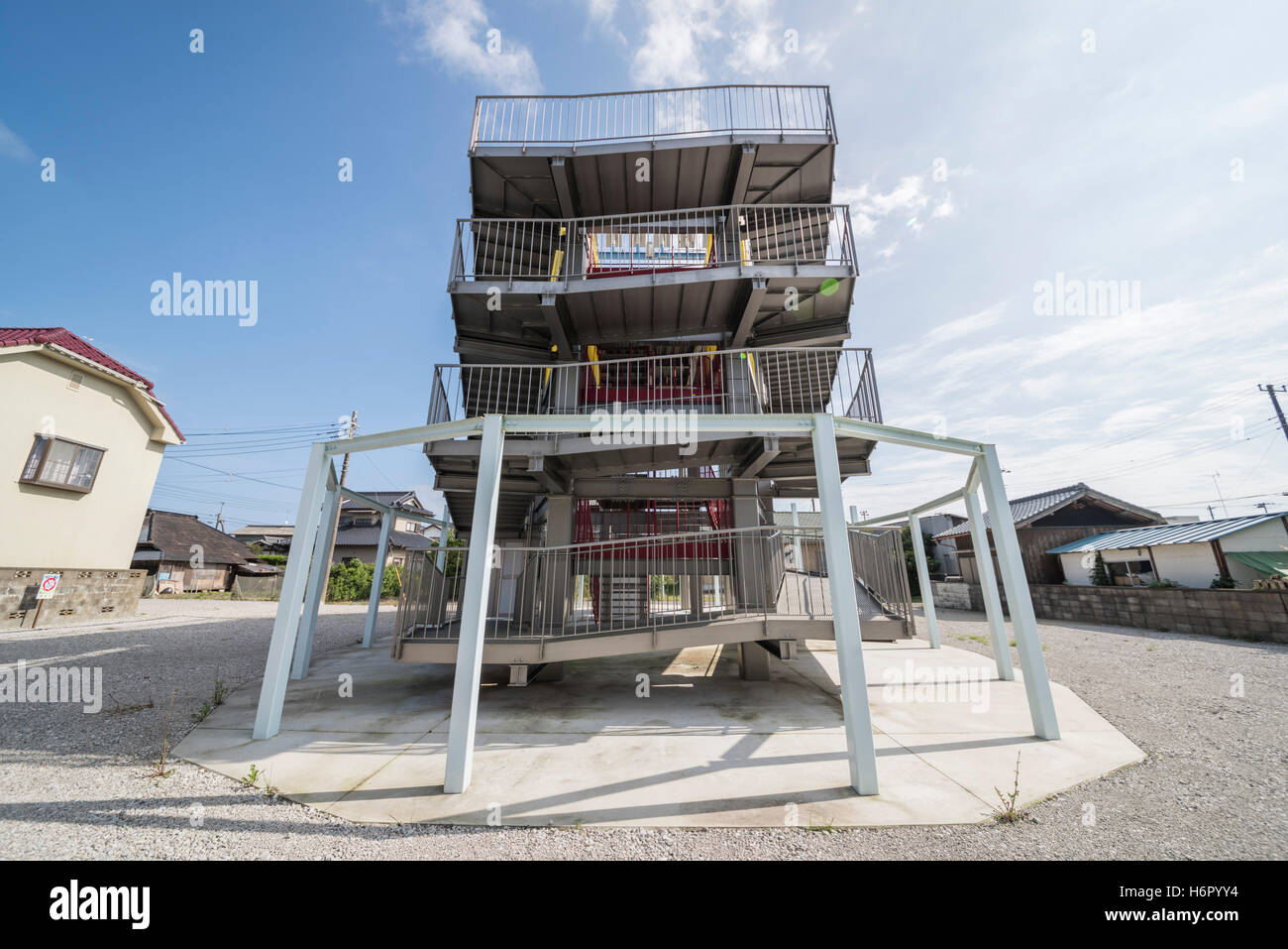 Tsunami Evacuation Tower, Sosa City, Chiba Prefecture, Japan Stock ...
