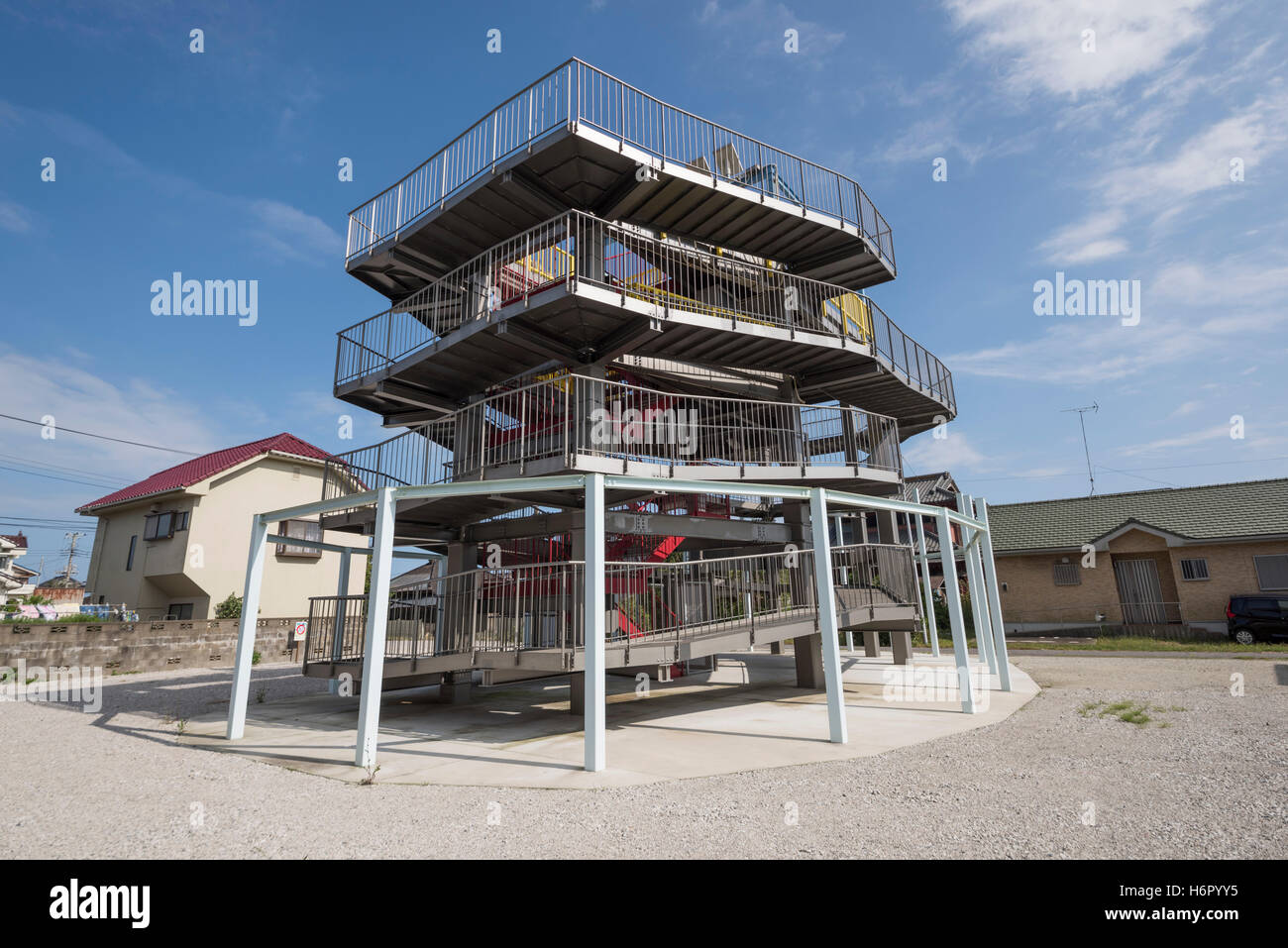 Tsunami Evacuation Tower, Sosa City, Chiba Prefecture, Japan Stock ...