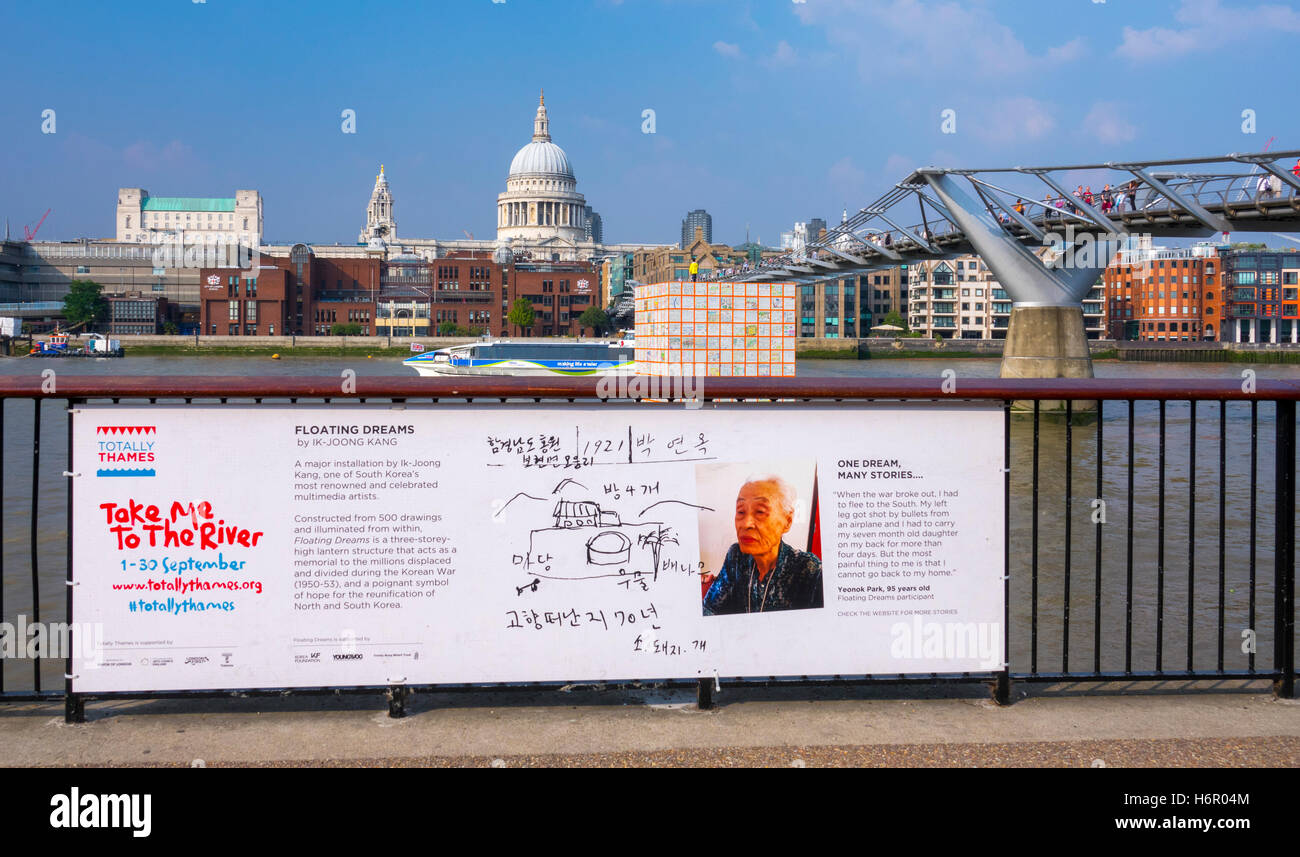 Modern art project on River Thames in London called Floating Dreams ...