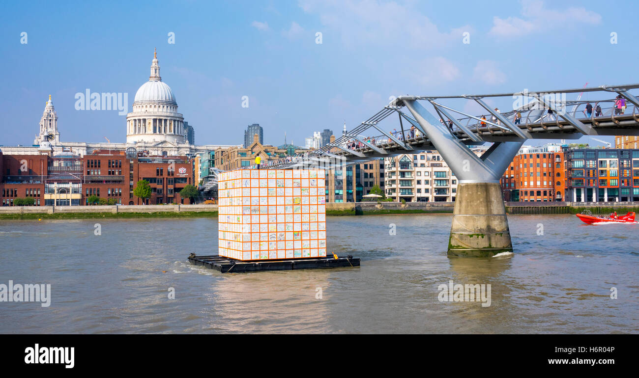 Modern art project on River Thames in London called Floating Dreams ...
