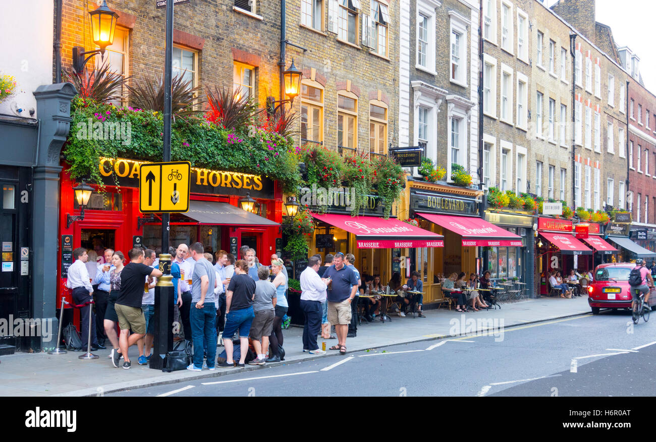Typical London street view with Pubs Stock Photo - Alamy