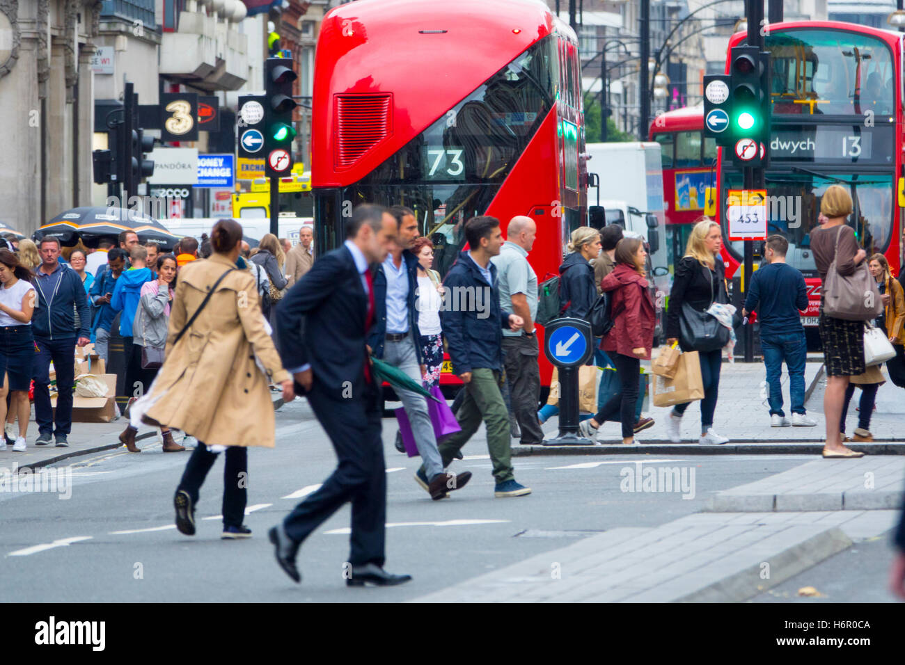Typical street view in London at Oxford Street Stock Photo - Alamy