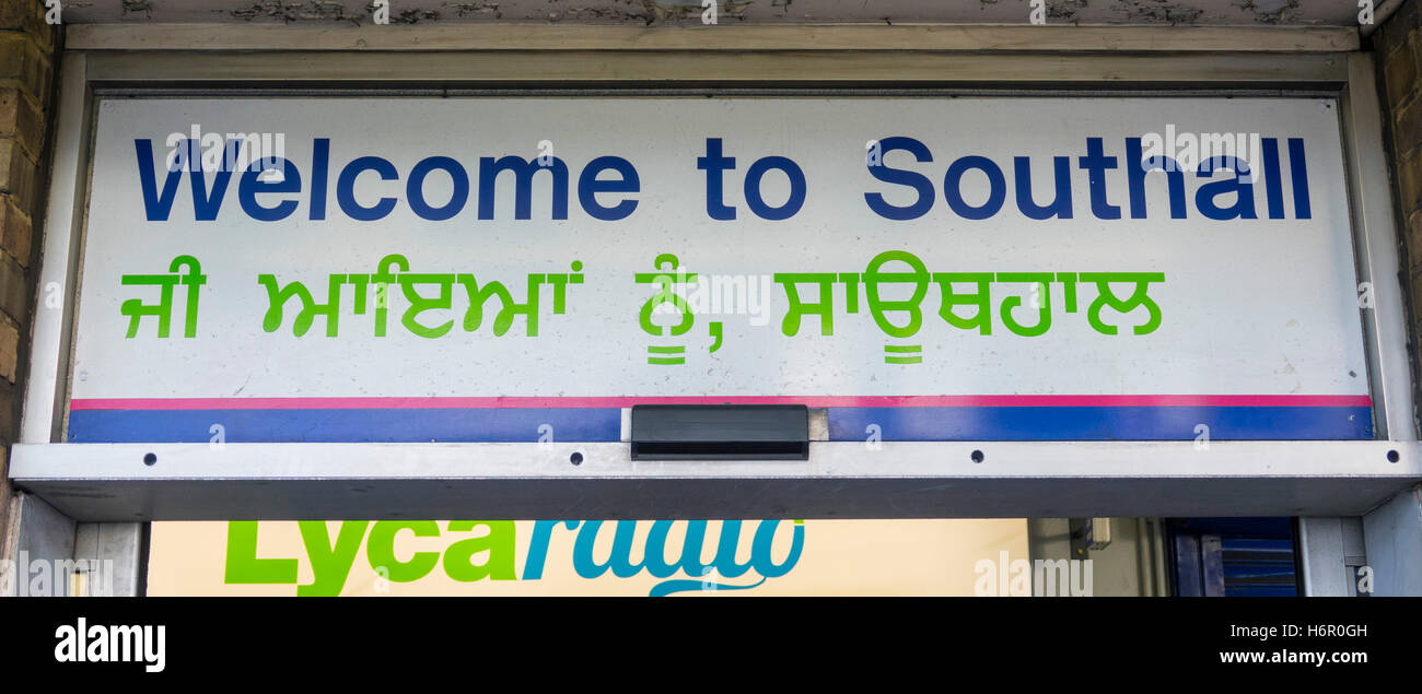 Welcome to Southall - Southall station London Stock Photo - Alamy