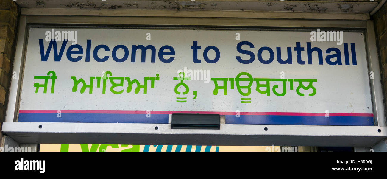 Welcome to Southall - Southall station London Stock Photo - Alamy