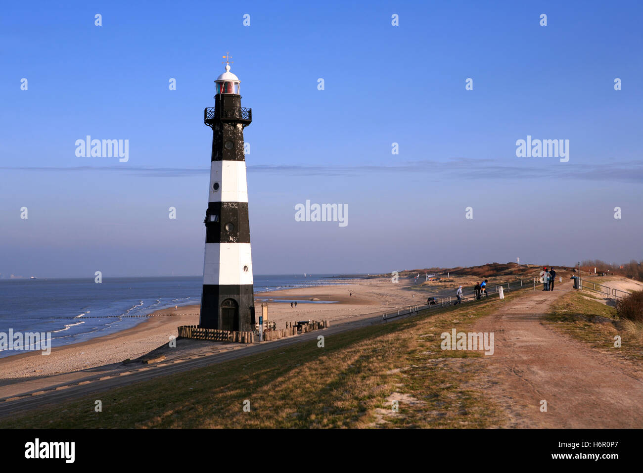 lighthouse on the beach Stock Photo - Alamy