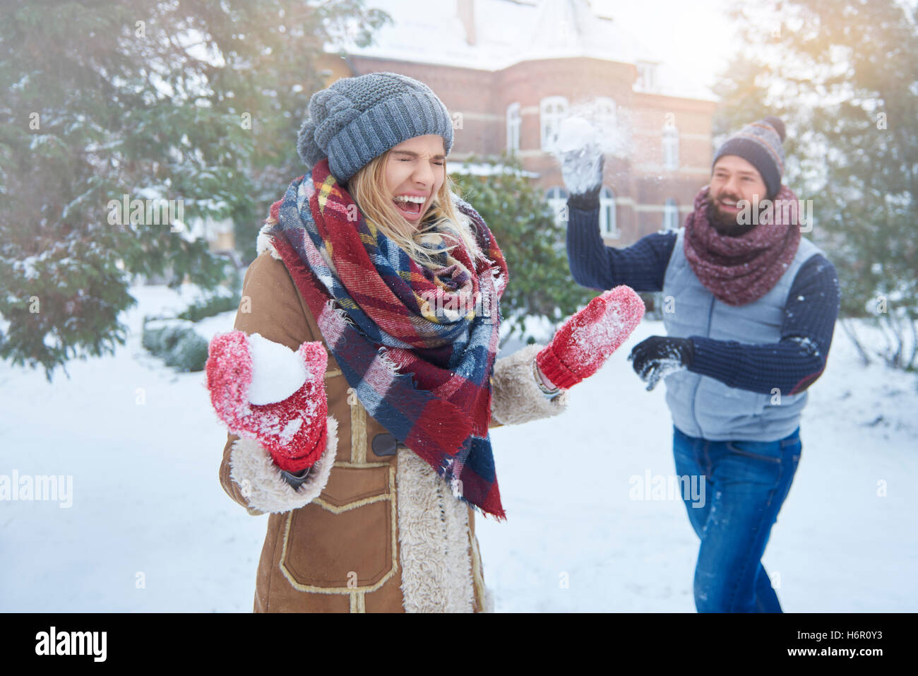 Funny moments in the winter Stock Photo - Alamy