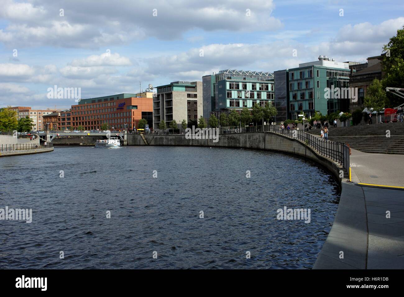 Spree river in Berlin and modern german architecture Stock Photo - Alamy