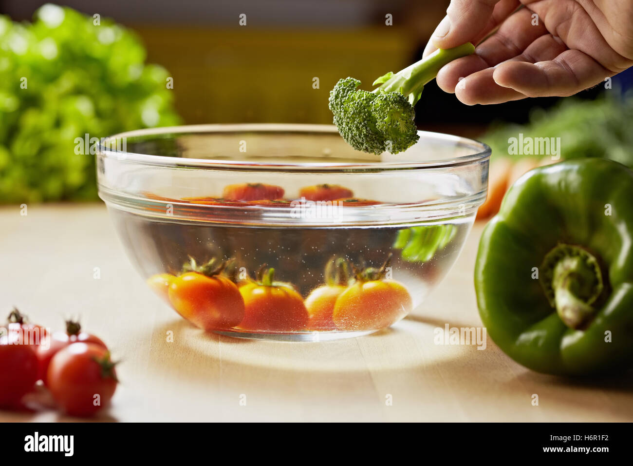 Man washing fruits vegetables hi-res stock photography and images - Alamy