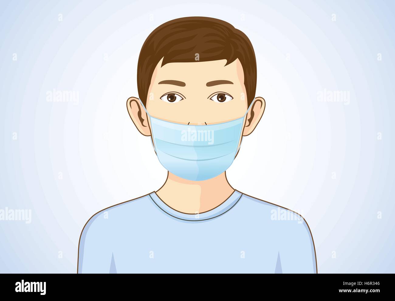 Boy wearing breath mask Stock Vector Image & Art - Alamy