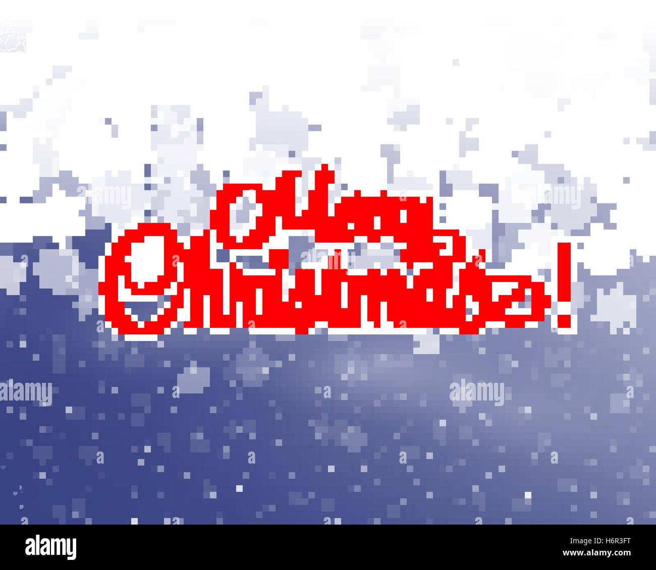 Merry Christmas letters covered with snow on snowy background vintage ...